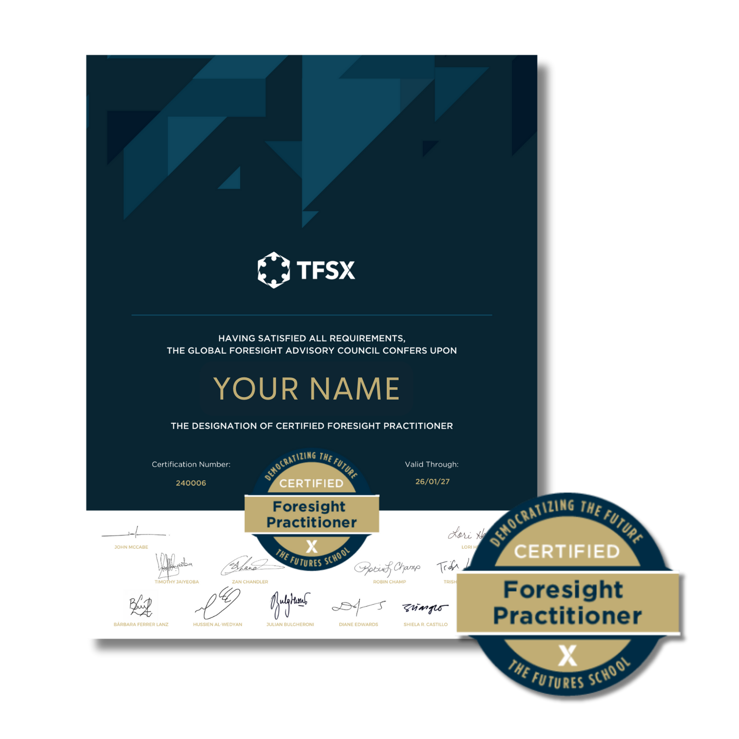 Change the future, starting now. Natural Foresight® Certification - TFSX